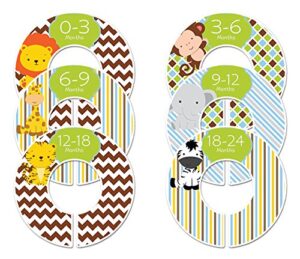 6 safari animals c180 baby boy nursery clothing size closet dividers