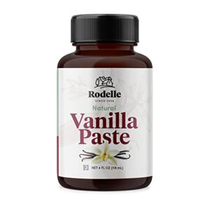 rodelle all natural vanilla bean paste, 4oz jar, use like pure vanilla extract