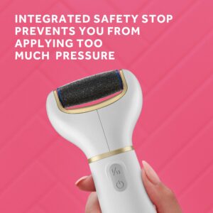 Amopé Pedi Perfect Electric Callus Remover Foot File w/ Diamond Crystals, Pedicure Tool for Feet, Removes Hard & Dead Skin, Feet Scrubber & Buffer, Splashproof, w/ Extra Coarse Roller Head, 1 Count