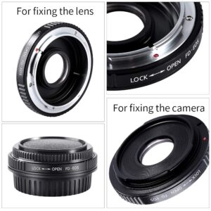 K&F Concept Pro Lens Mount Adapter Compatible for Canon FD FL 35mm SLR Lens to Canon EOS (EF, EF-S) Camera, Compatible with Canon 1D, 1DS, Mark II, III, IV, Digital Rebel T5i, T4i, T3i, T3