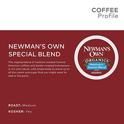 Newman's Own Organics Keurig Single-Serve K-Cup Pods Special Blend Medium Roast Coffee, Fair Trade Certified, 24 Count