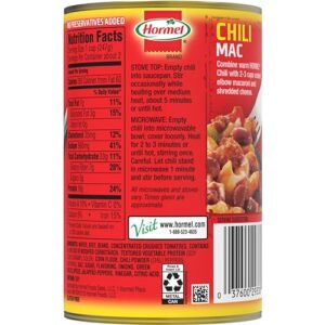 HORMEL Chili Chunky Beef Chili with Beans, No Artificial Ingredients, 15 Oz