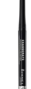 Rimmel London Exaggerate Waterproof Eye Definer Eyeliner, Highly Pigmented, Long-Wearing, Built-In Smudger, 262, Blackest Black, 0.01oz