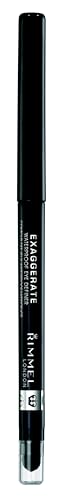 Rimmel London Exaggerate Waterproof Eye Definer Eyeliner, Highly Pigmented, Long-Wearing, Built-In Smudger, 262, Blackest Black, 0.01oz