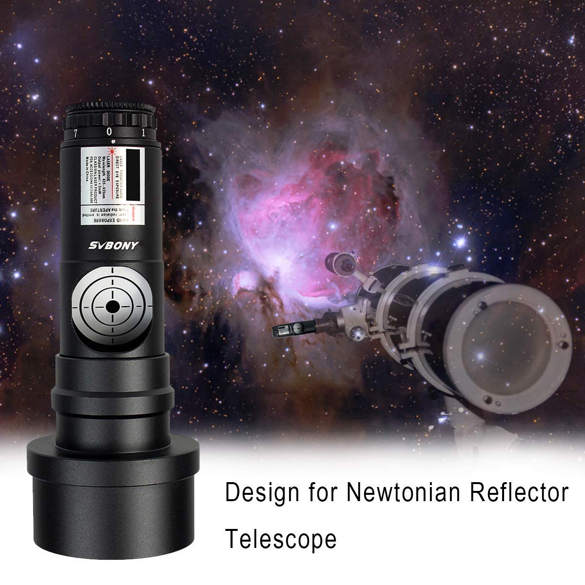 SVBONY Red Laser Collimator for Newtonian Marca Telescope Alignment 1.25 inches 7 Bright Levels Triple Cemented Lens with 2 inches Adapter