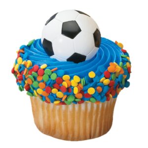 decopac 3d soccer ball cupcake rings 12 count