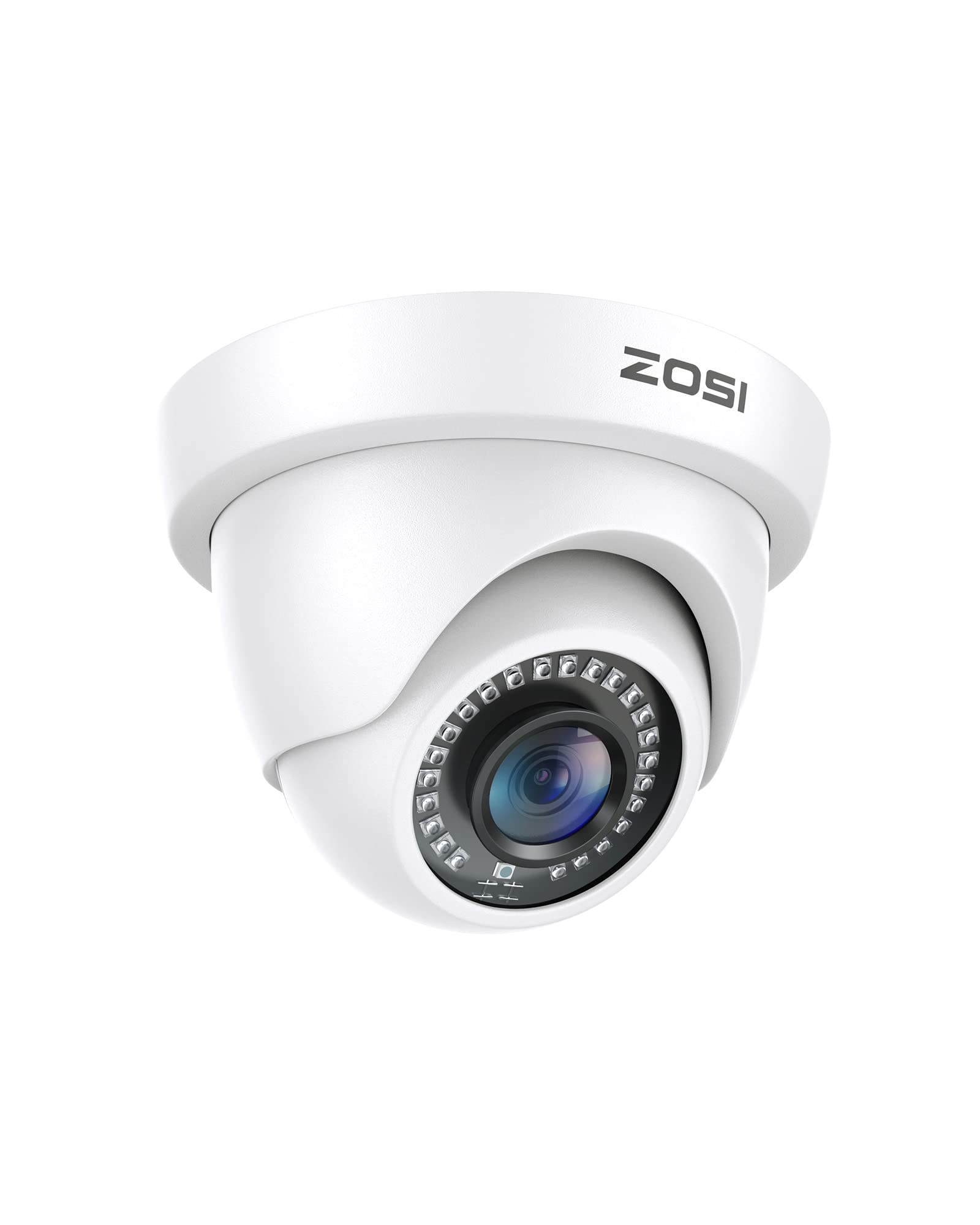 ZOSI 2MP 1920TVL Hybrid 4 in 1 TVI CVI AHD CVBS Security Camera,1080P HD Weatherproof Outdoor Indoor Surveillance Cam,Night Vision,For 960H,720P,1080P,5MP,4K analog DVR - White