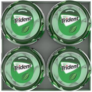 Trident Unwrapped Spearmint Sugar Free Gum, 4 Bottles of 50 Pieces (200 Total Pieces)