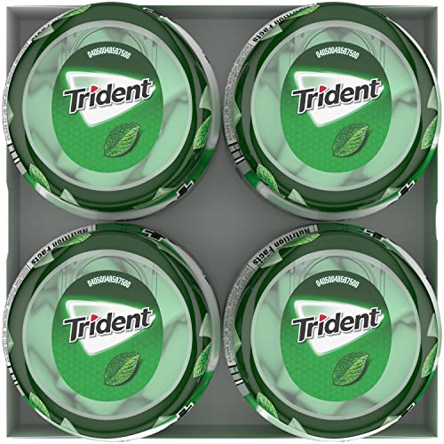 Trident Unwrapped Spearmint Sugar Free Gum, 4 Bottles of 50 Pieces (200 Total Pieces)