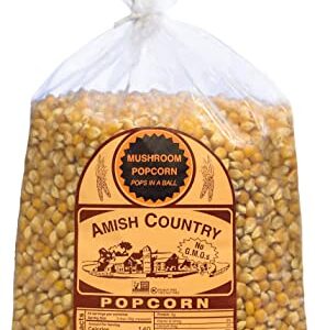 Amish Country Popcorn | 6 lb Bag | Mushroom Popcorn Kernels | Old Fashioned, Non-GMO and Gluten Free (Mushroom - 6 lb Bag)