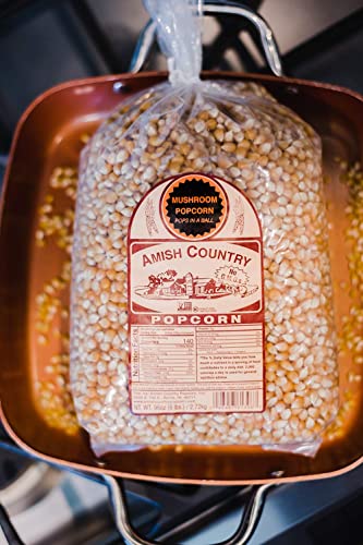 Amish Country Popcorn | 6 lb Bag | Mushroom Popcorn Kernels | Old Fashioned, Non-GMO and Gluten Free (Mushroom - 6 lb Bag)