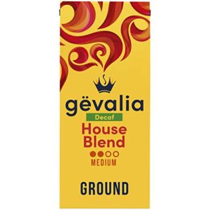 gevalia decaf house blend medium roast ground coffee (12 oz bag)