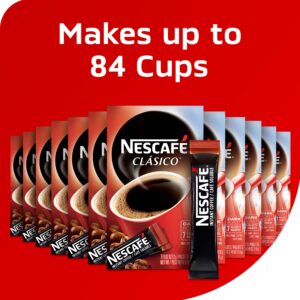 NESCAFE CLASICO, Dark Roast Instant Coffee, 12 boxes (84 packets)