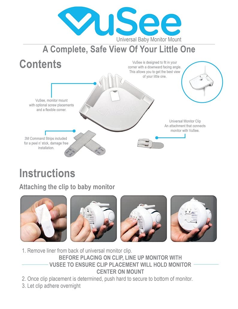 VuSee Corner | Universal Baby Monitor Shelf | Compatible with Most Baby Monitors | Safe Cord Management | Easy Installation