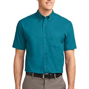 Port Authority Men's Tall Short Sleeve Easy Care Shirt LT Teal Green