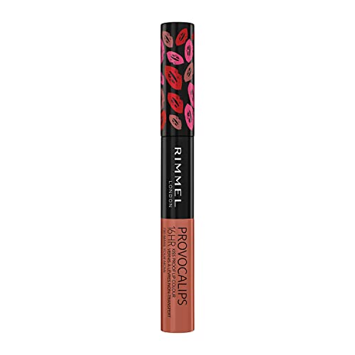 Rimmel London Provocalips 16hr Kiss-Proof Lip Color - Two-Step Liquid Lipstick to Lock in Color and Shine - 730 Make Your Move, .14 fl.oz.