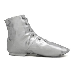 PU Women's Jazz Dance Boots Silver,10.5 M US