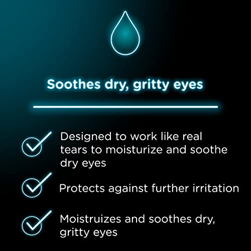 Visine Dry Eye Relief Lubricant Eye Drops with Polyethylene Glycol 400 to Moisturize and Soothe Irritated, Gritty and Dry Eyes, Designed to Work Like Real Tears, 0.5 fl. oz