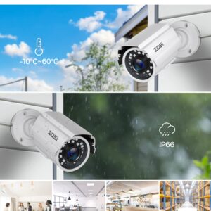 ZOSI 4 Pack 2.0MP 1080P HD-TVI Security Cameras,Outdoor Indoor,80ft Night Vision,1920TVL,Weatherproof Surveillance CCTV Bullet Camera for 720P/1080N/1080P/5MP/4K HD-TVI AHD CVI Analog DVR Systems