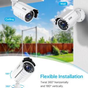 ZOSI 4 Pack 2.0MP 1080P HD-TVI Security Cameras,Outdoor Indoor,80ft Night Vision,1920TVL,Weatherproof Surveillance CCTV Bullet Camera for 720P/1080N/1080P/5MP/4K HD-TVI AHD CVI Analog DVR Systems