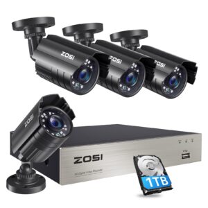 ZOSI 3K Lite Security Camera System with AI Human Vehicle Detection,H.265+ 8CH HD TVI Video DVR Recorder with 4X HD 1920TVL 1080P Indoor Outdoor Weatherproof CCTV Cameras,Remote Access,1TB Hard Drive