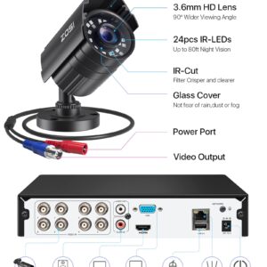 ZOSI 3K Lite Security Camera System with AI Human Vehicle Detection,H.265+ 8CH HD TVI Video DVR Recorder with 4X HD 1920TVL 1080P Indoor Outdoor Weatherproof CCTV Cameras,Remote Access,1TB Hard Drive