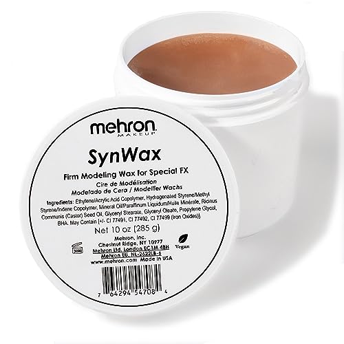 Mehron Makeup SynWax | Firm Modeling Wax for Special FX | Scar Wax SFX Makeup For Fake Scars, Fake Wounds, & Halloween Effects 10 oz (283 g)