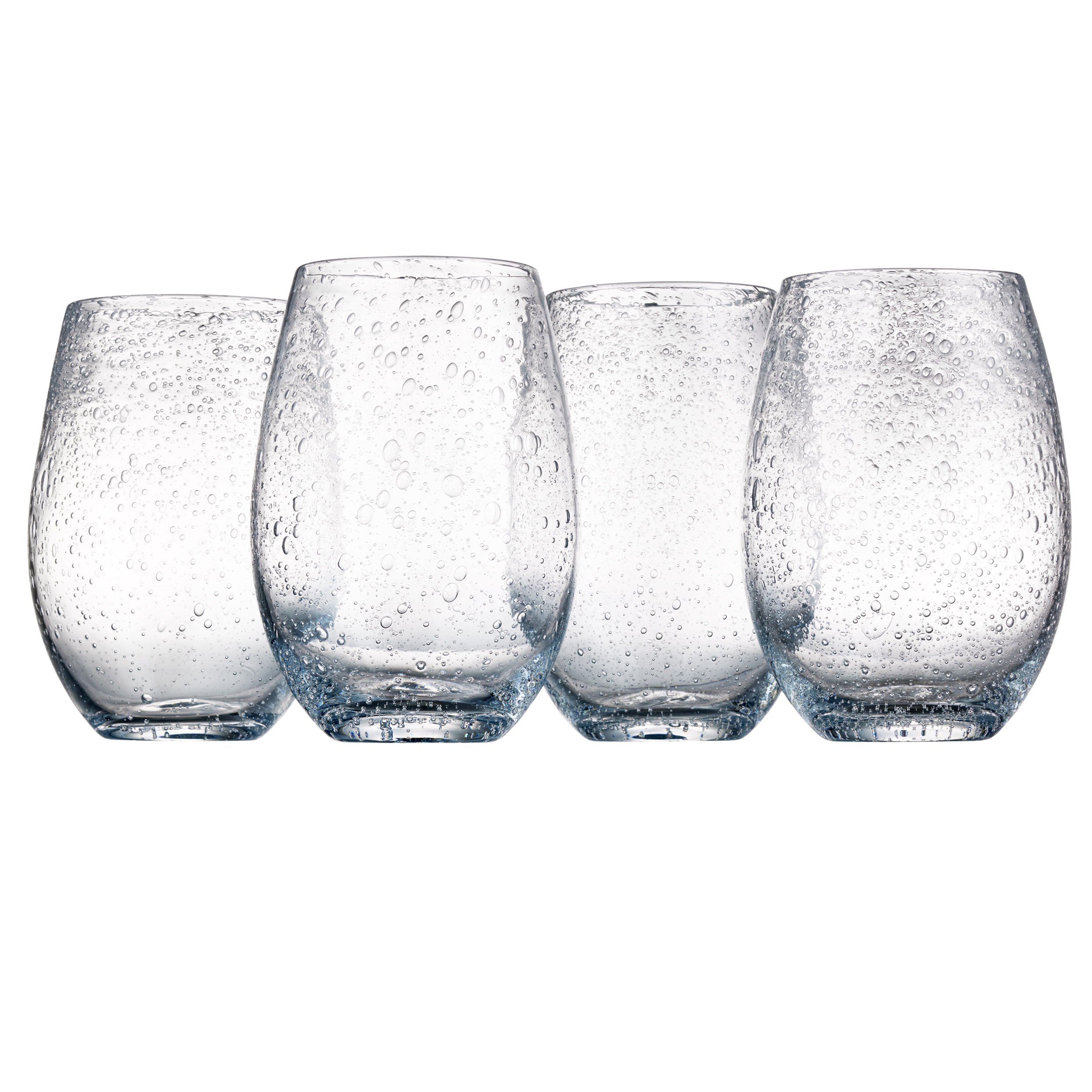 Artland Iris Stemless Glasses, Clear, Set of 4