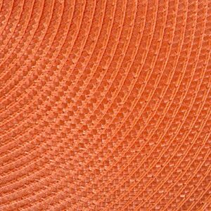 DII Classic Woven Tabletop Collection, Indoor/Outdoor Placemat Set, Round, 15" Diameter, Orange, 6 Piece