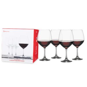 spiegelau vino grande burgundy wine glasses (set of 4), 25 oz, clear