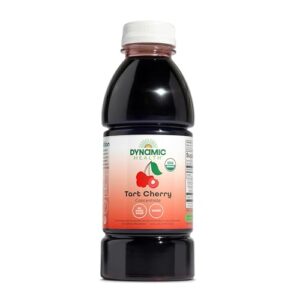 dynamic health organic tart cherry juice, unsweetened 100% juice concentrate, antioxidants supplement, no sweeteners or additives, vegan, gluten free, bpa free (16oz)