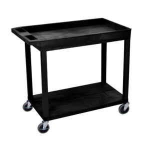 luxor ec12-b 32" x 18" cart - one tub/one flat shelf