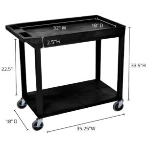 LUXOR EC12-B 32" x 18" Cart - One Tub/One Flat Shelf