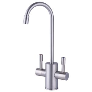 ready hot rh-f560-bn faucet only for instant hot water tank, insulated, safety lock on handle, dual lever hot & cold water, brushed nickel finish