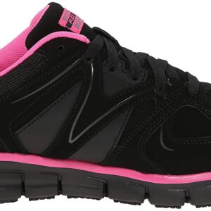 Skechers for Work Women's Synergy Sandlot Lace-Up, Black/Pink, 7.5 XW US