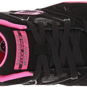 Skechers for Work Women's Synergy Sandlot Lace-Up, Black/Pink, 7.5 XW US