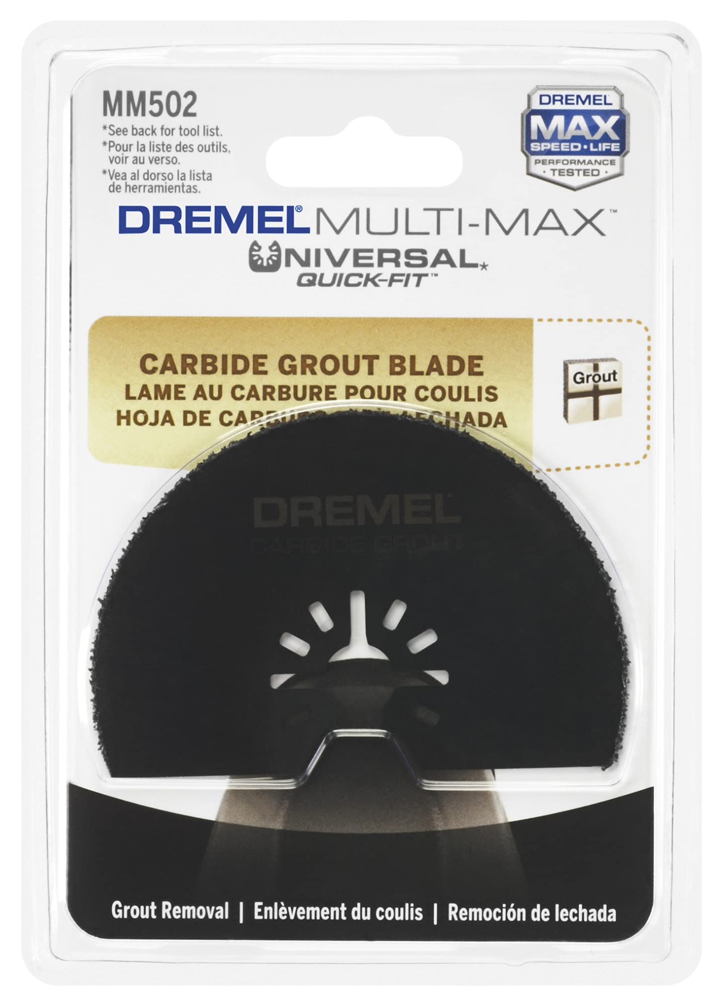 Dremel MM502 1/16-Inch Grout Removal Oscillating Multi-Tool Blade, (1-Pack) -Universal Quick- Fit Interface Fits Bosch, Makita, Milwaukee, and Rockwell