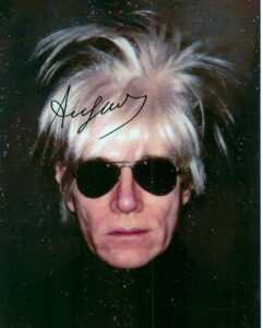 kirkland andy warhol, 8 x 10 autograph photo on glossy photo paper