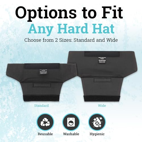 SweatHawg Hard Hat Sweatband - Highly Absorbent Aggressively Wicking Sweat Band Control Excessive Sweating - No Sweat, No Drips - One Size Fits All (Charcoal Black)