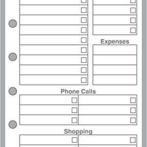 Pocket Size Daily Task Planner Insert, Sized and Punched for Pocket Notebook (3.25" x 4.75")