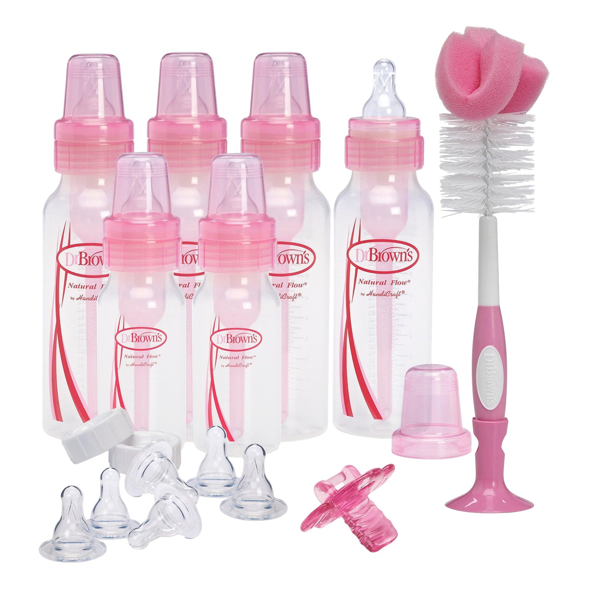 Dr Brown Natural Flow Pink Gift Set