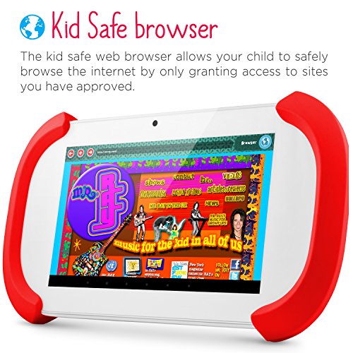 Ematic FunTab 7" HD Quad-Core Kid Safe Tablet with Android 4.2 & Kid Mode, Parental Controls, & Over 50 Apps, Red