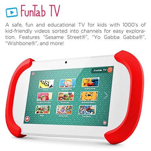 Ematic FunTab 7" HD Quad-Core Kid Safe Tablet with Android 4.2 & Kid Mode, Parental Controls, & Over 50 Apps, Red