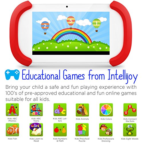 Ematic FunTab 7" HD Quad-Core Kid Safe Tablet with Android 4.2 & Kid Mode, Parental Controls, & Over 50 Apps, Red