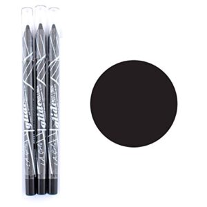 l.a. girl gel glide eyeliner pencil 351 very black-3pcs