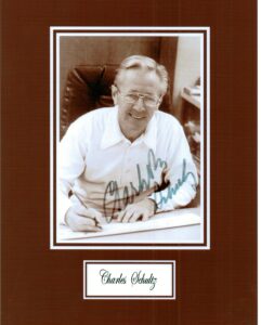 kirkland signature charles schultz, creator of peanuts 8 x 10 autograph photo on glossy photo paper