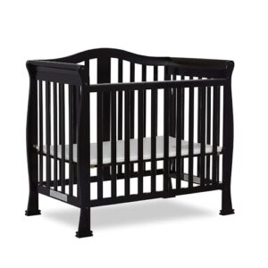 dream on me addison 4-in-1 convertible mini crib in black, greenguard gold certified, non-toxic finishes, built of new zealand pinewood, comes with 1” mattress pad