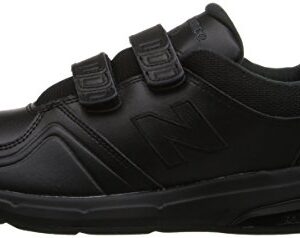 New Balance womens 813 V1 Hook and Loop Walking Shoe, Black, 7.5 Wide US