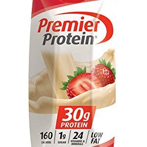 Premier Protein 30g Shakes Strawberries Cream 11 Fluid Ounces, Strawberry Shake, 44 Fl Oz, (Pack of 4)