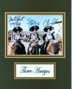 kirkland classic movie, three amigos, 8 x 10 photo display autograph on glossy photo paper